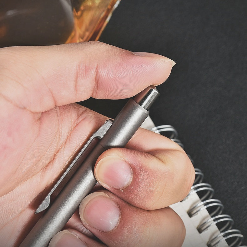 Noiseless-Click Titanium Ballpoint Pen – Logical Carry